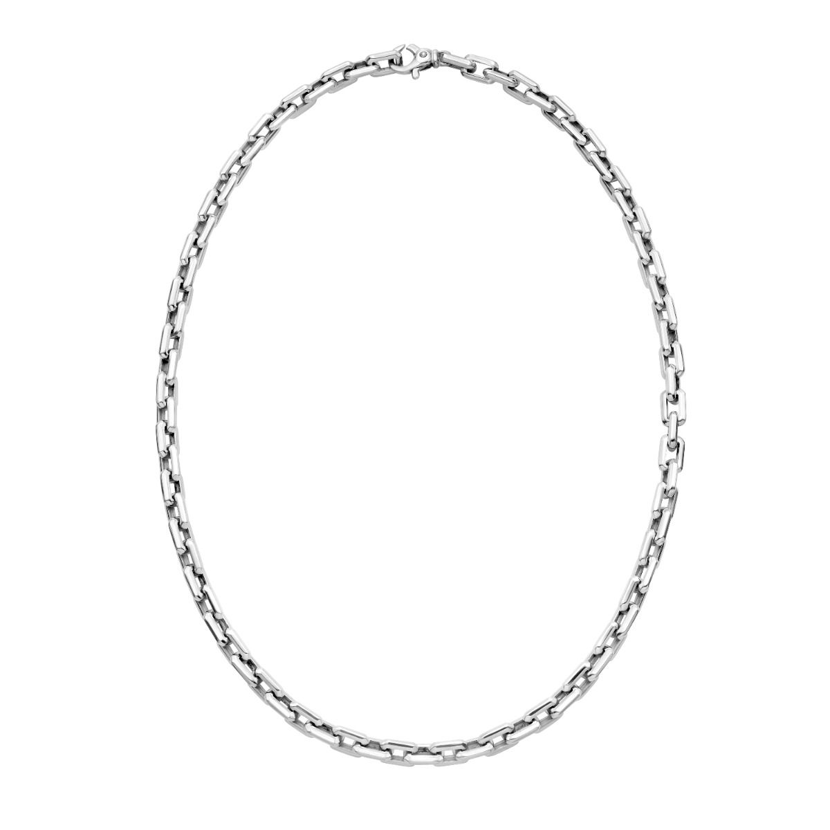 pgc18111-22 Silver Rectangular Link Necklace | Royal Chain Group