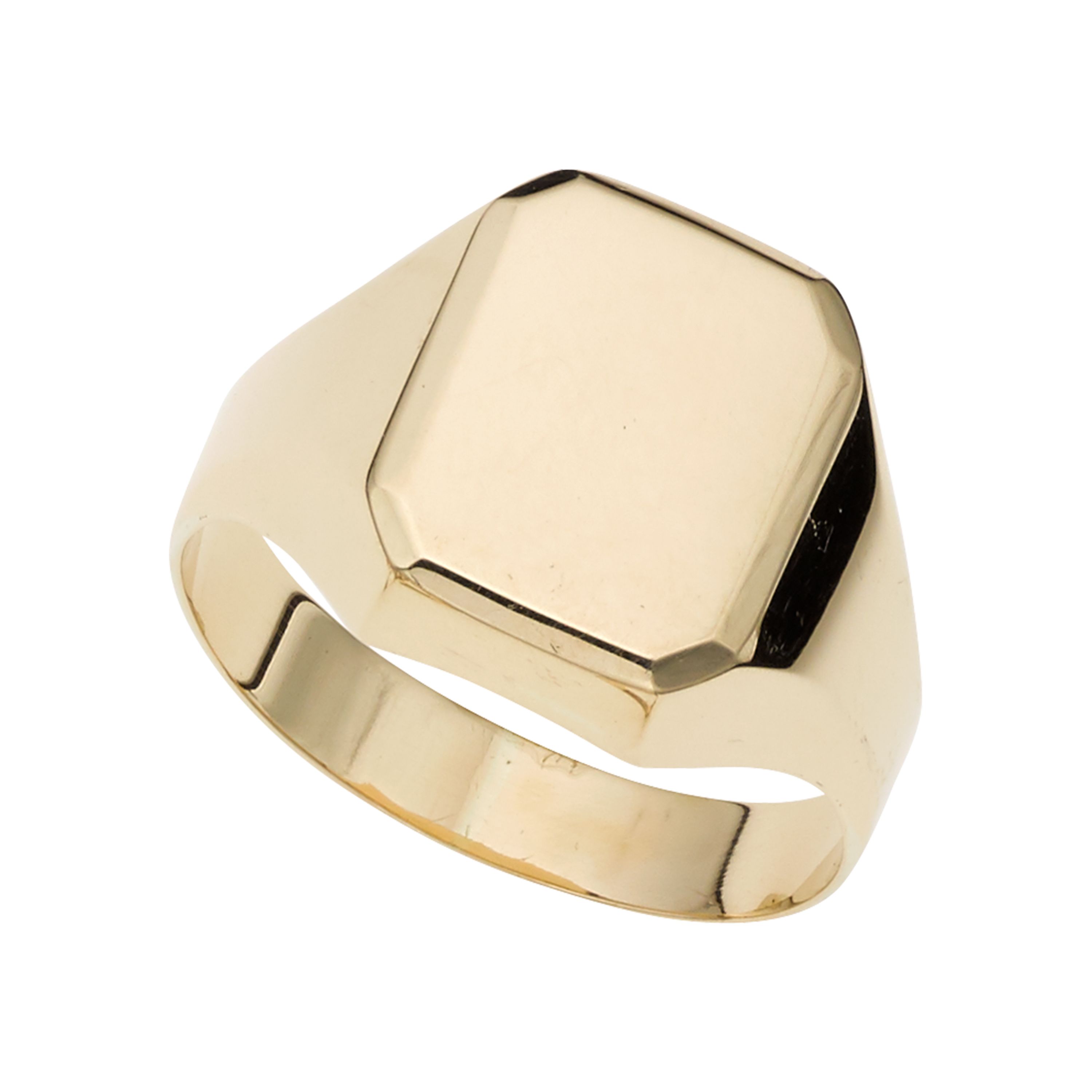 R7198 14K Gold Polished Rectangular Signet Ring Royal Chain Group