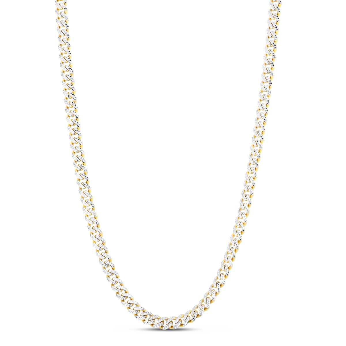 RC10966 14K 6.5mm White Pave Modern Lite Miami Cuban Chain Royal Chain Group