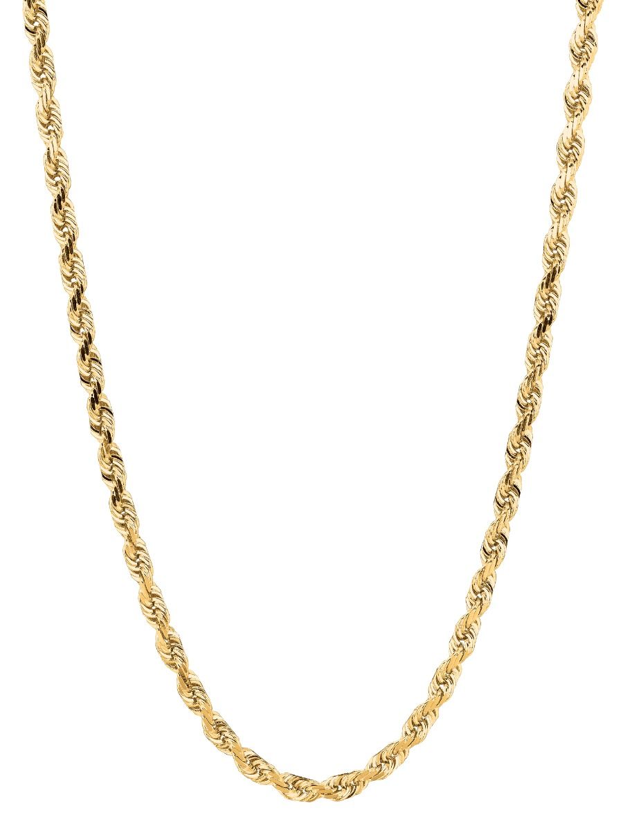 14K Gold 5mm Diamond Cut Royal Rope Chain with Lobster Lock | Royal ...