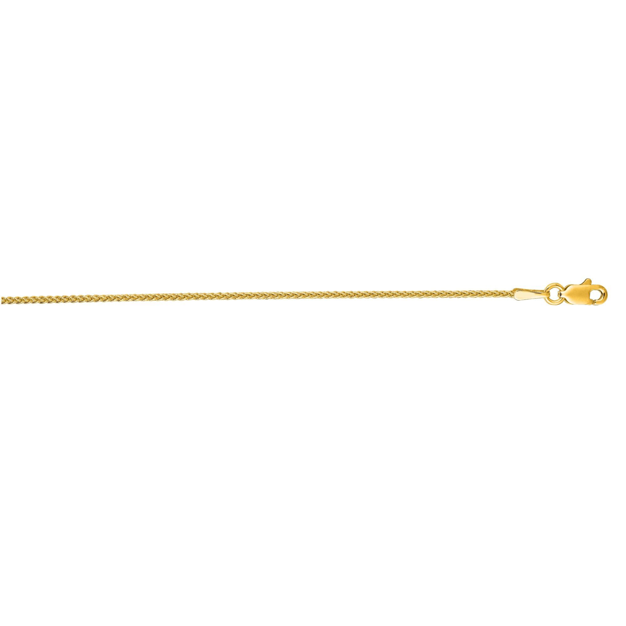 14K Gold 1.2mm Round Wheat Chain with Lobster Lock | Royal Chain Group