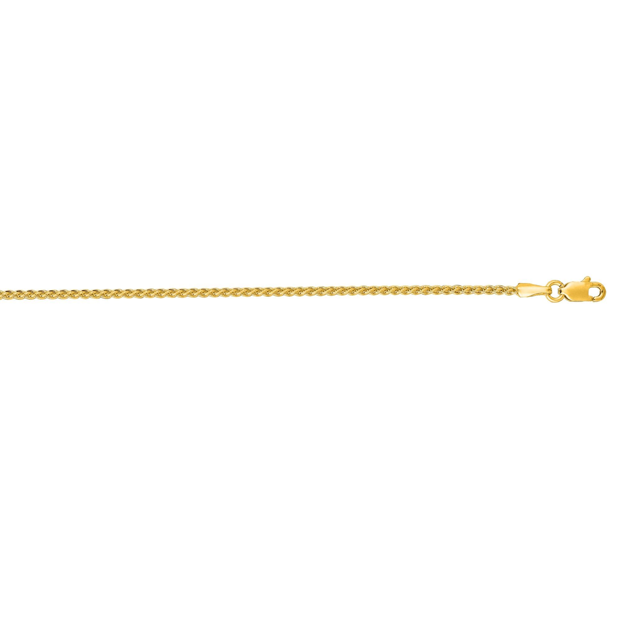 14K Gold 1.5mm Round Wheat Chain with Lobster Lock | Royal Chain Group