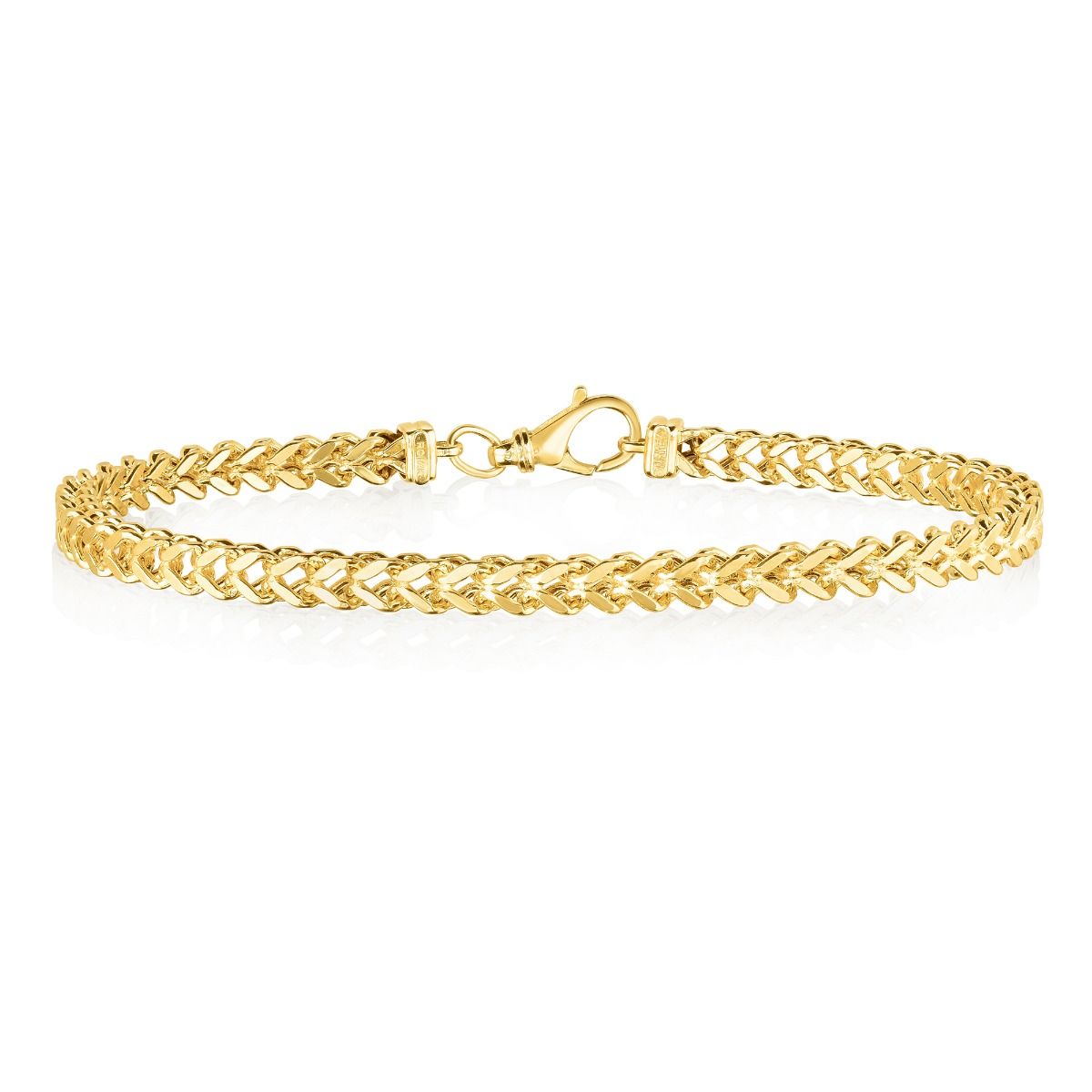 14K Gold 3.9mm Semi-Solid Square Franco Chain with Lobster Lock | Royal ...