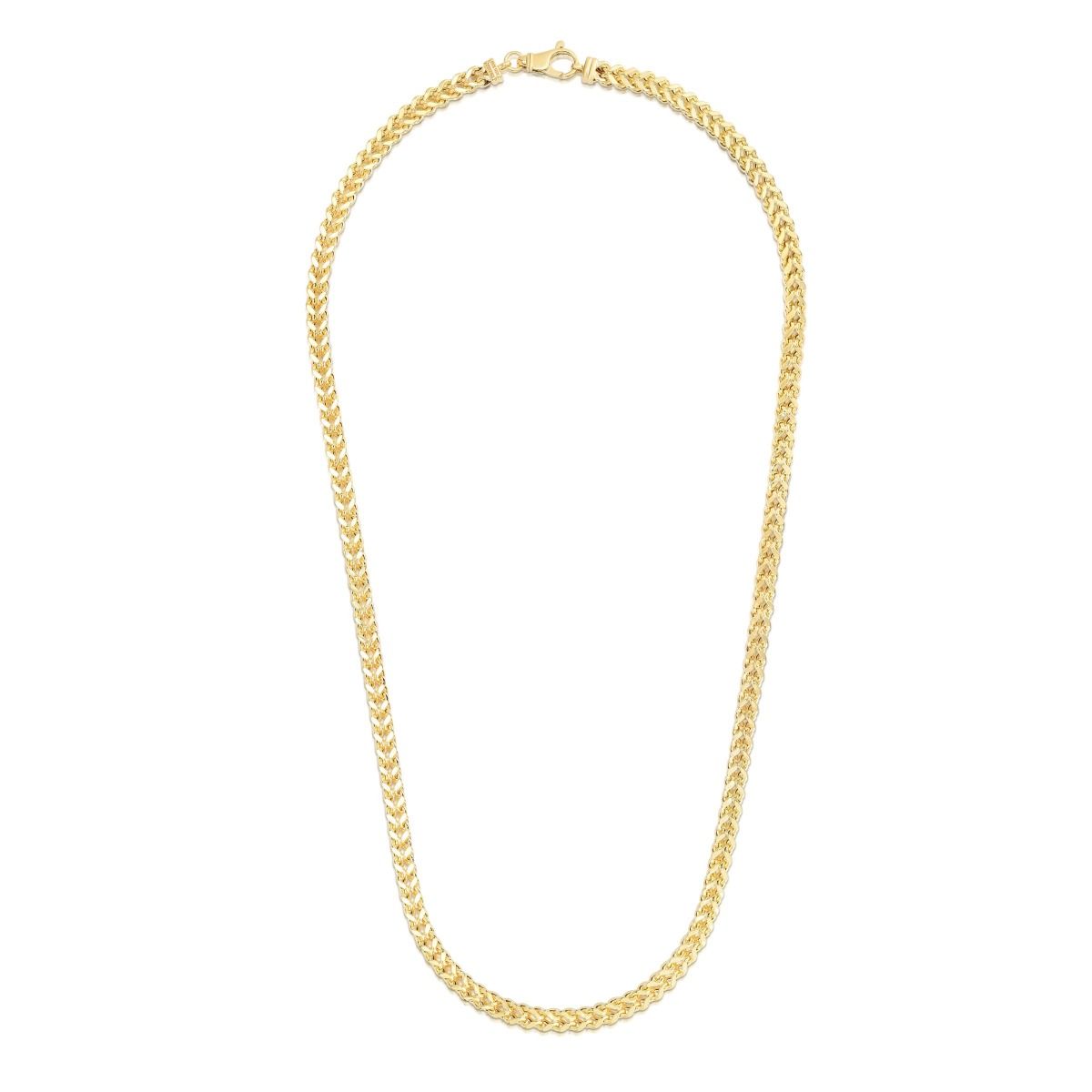 14K Gold 4.4mm Semi-Solid Square Franco Chain with Lobster Lock | Royal ...