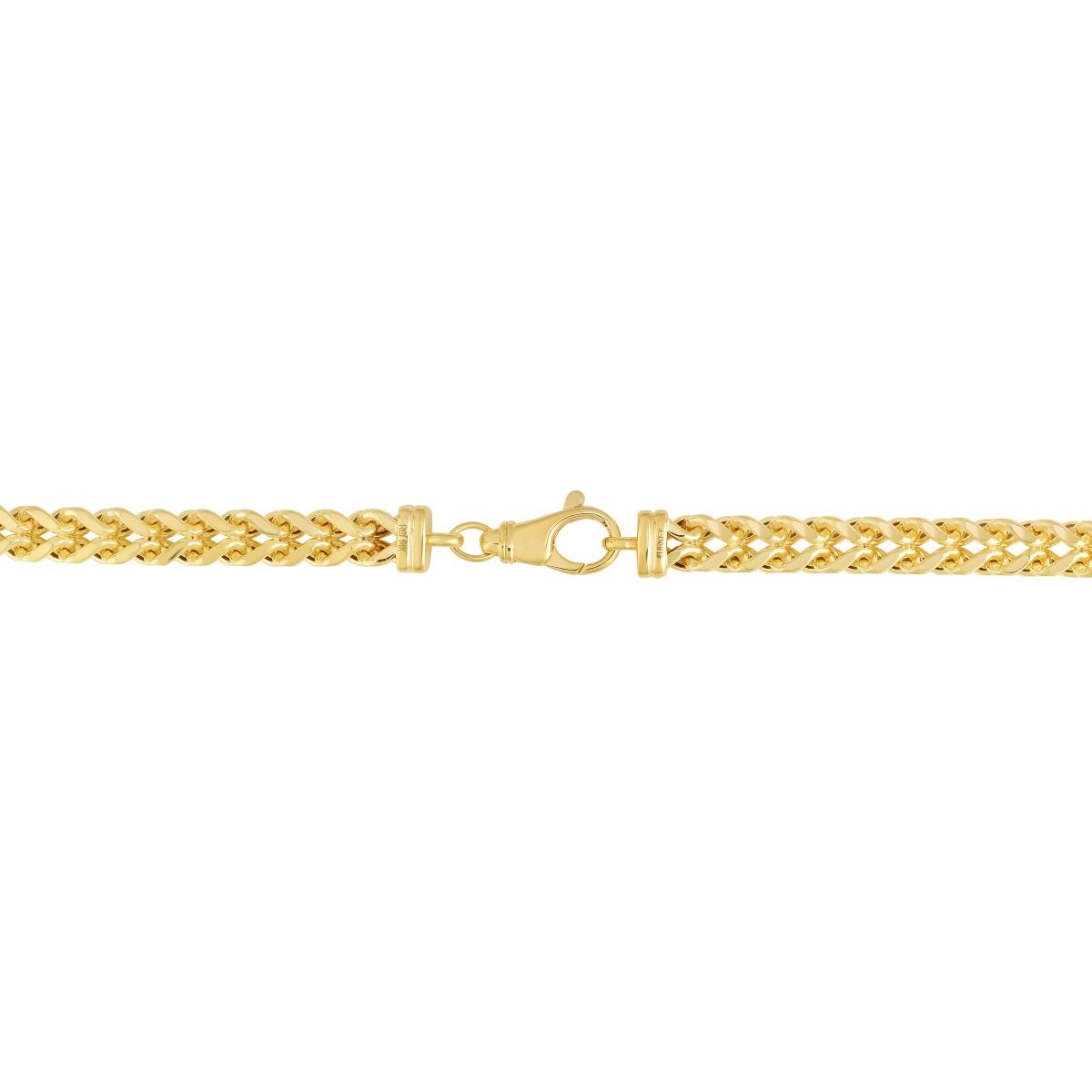 14K Gold 4.4mm Semi-Solid Square Franco Chain with Lobster Lock | Royal ...
