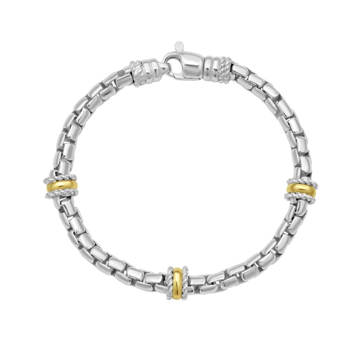 Silver Box Link Bracelet | Royal Chain Group