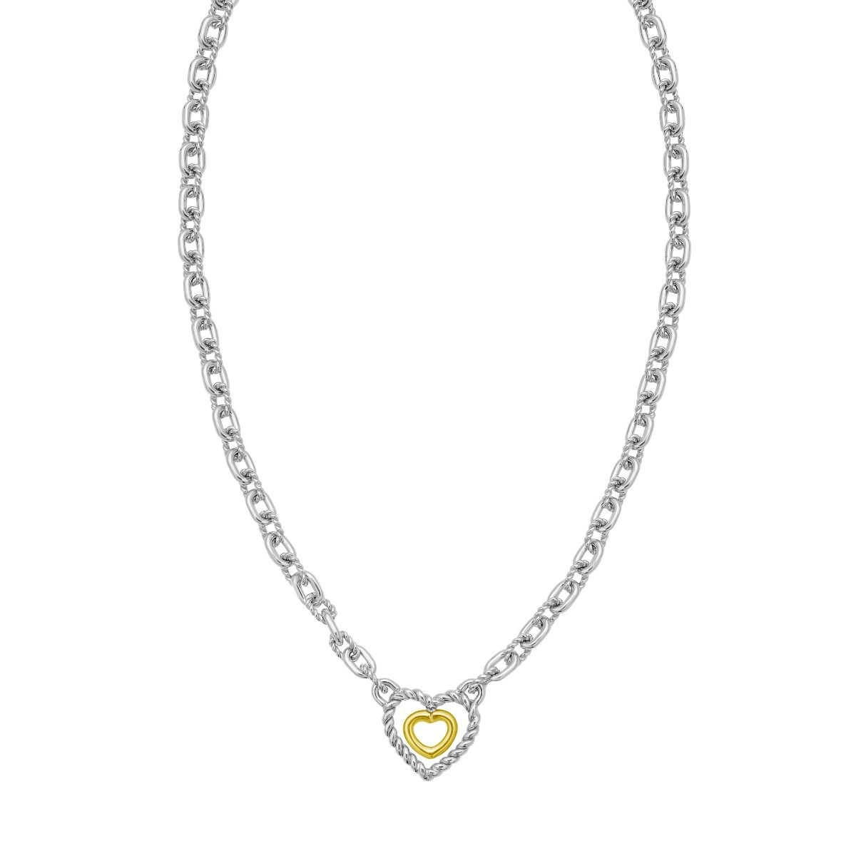 Silver & 18K Heart Necklace | Royal Chain Group