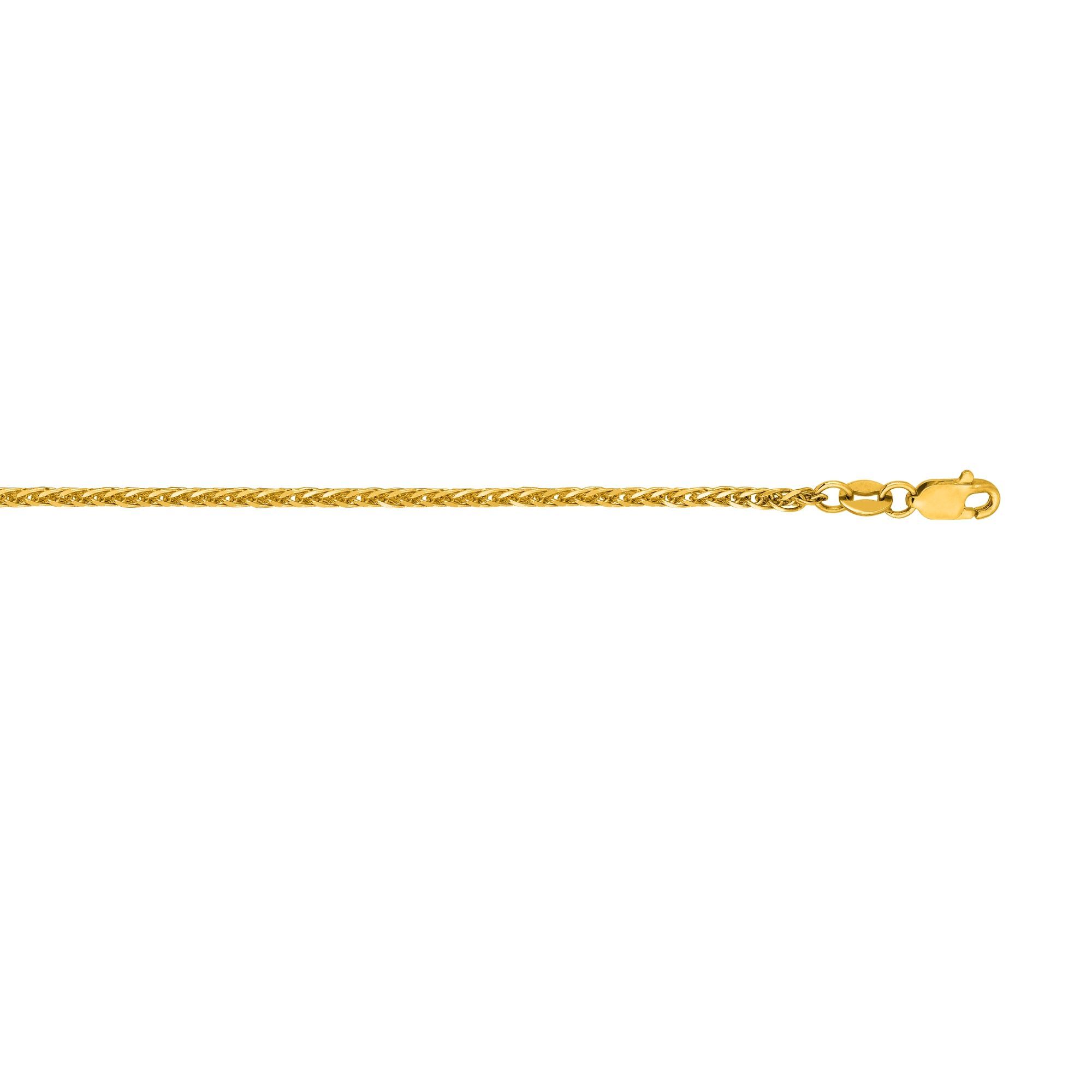 14K Gold 1.8mm Square Wheat Chain with Lobster Lock | Royal Chain Group