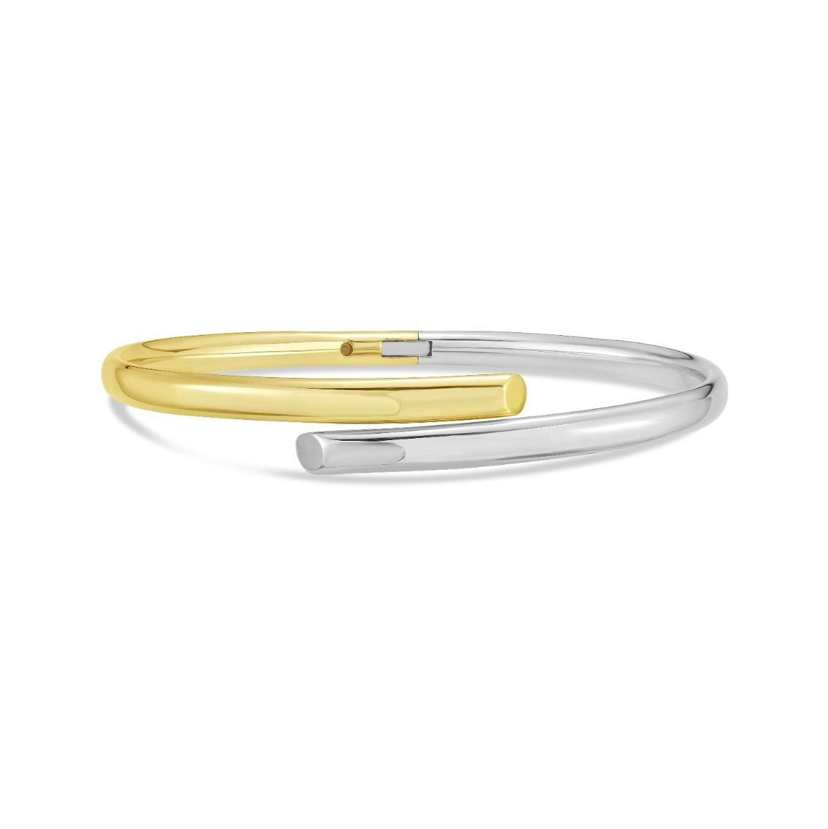 tb10608 14K Two Tone Gold Bypass Bangle | Royal Chain Group