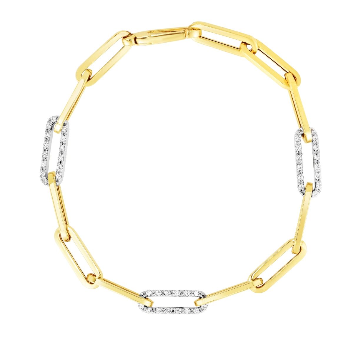 14K .96ct Diamond Paperclip Chain | Royal Chain Group