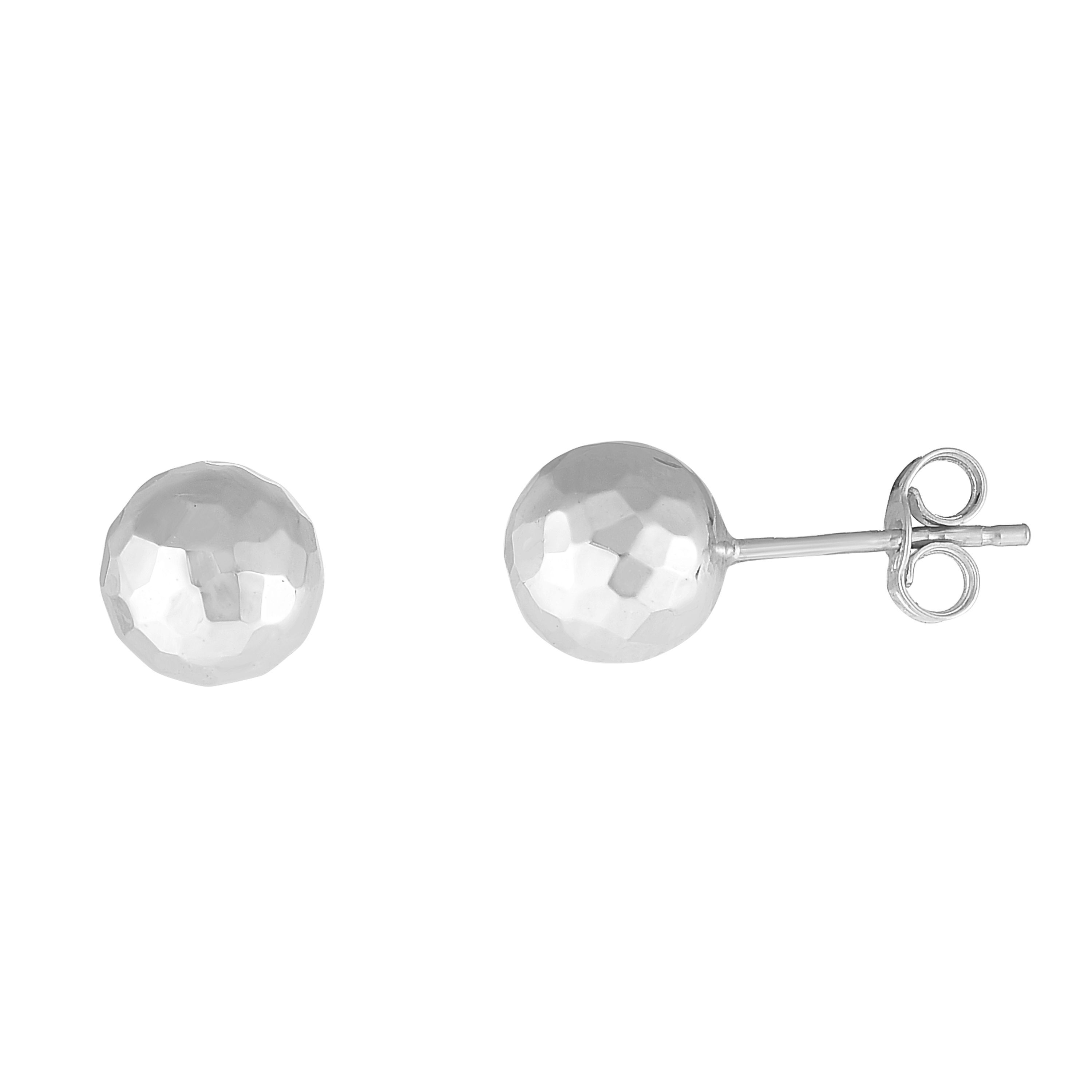 WER10395 14K 7mm Faceted Post Earring | Royal Chain Group