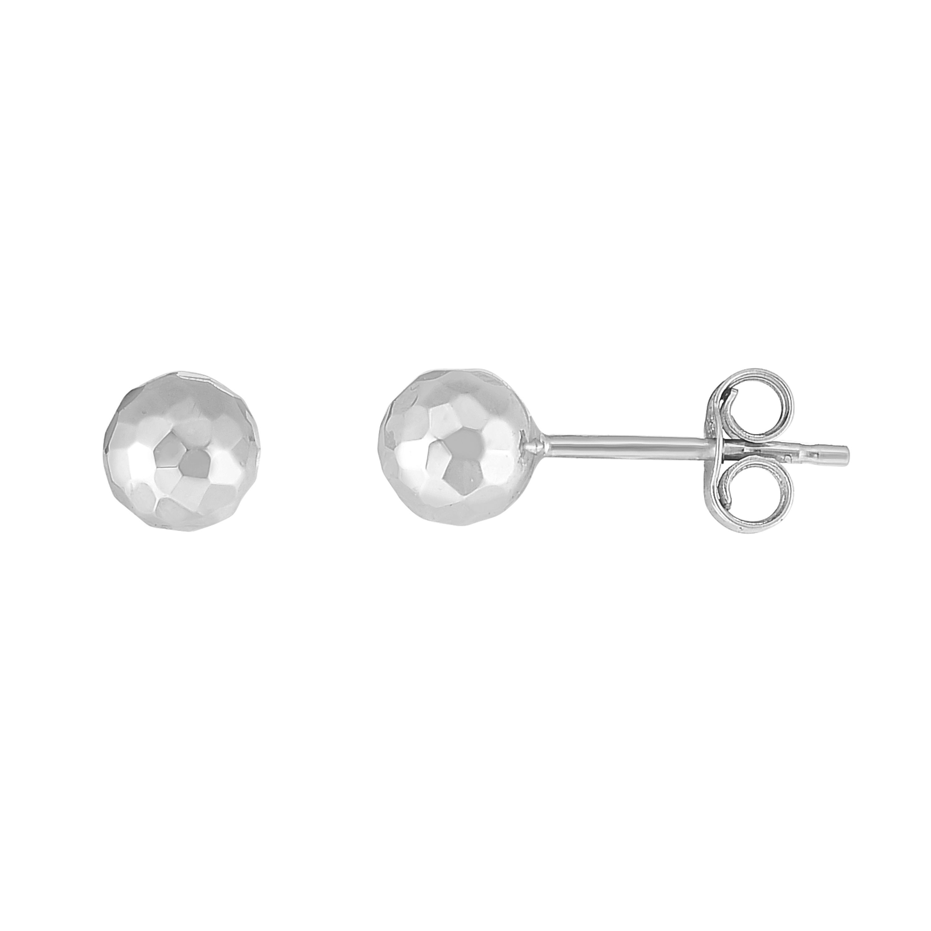 WER10396 14K 5mm Faceted Post Earring | Royal Chain Group